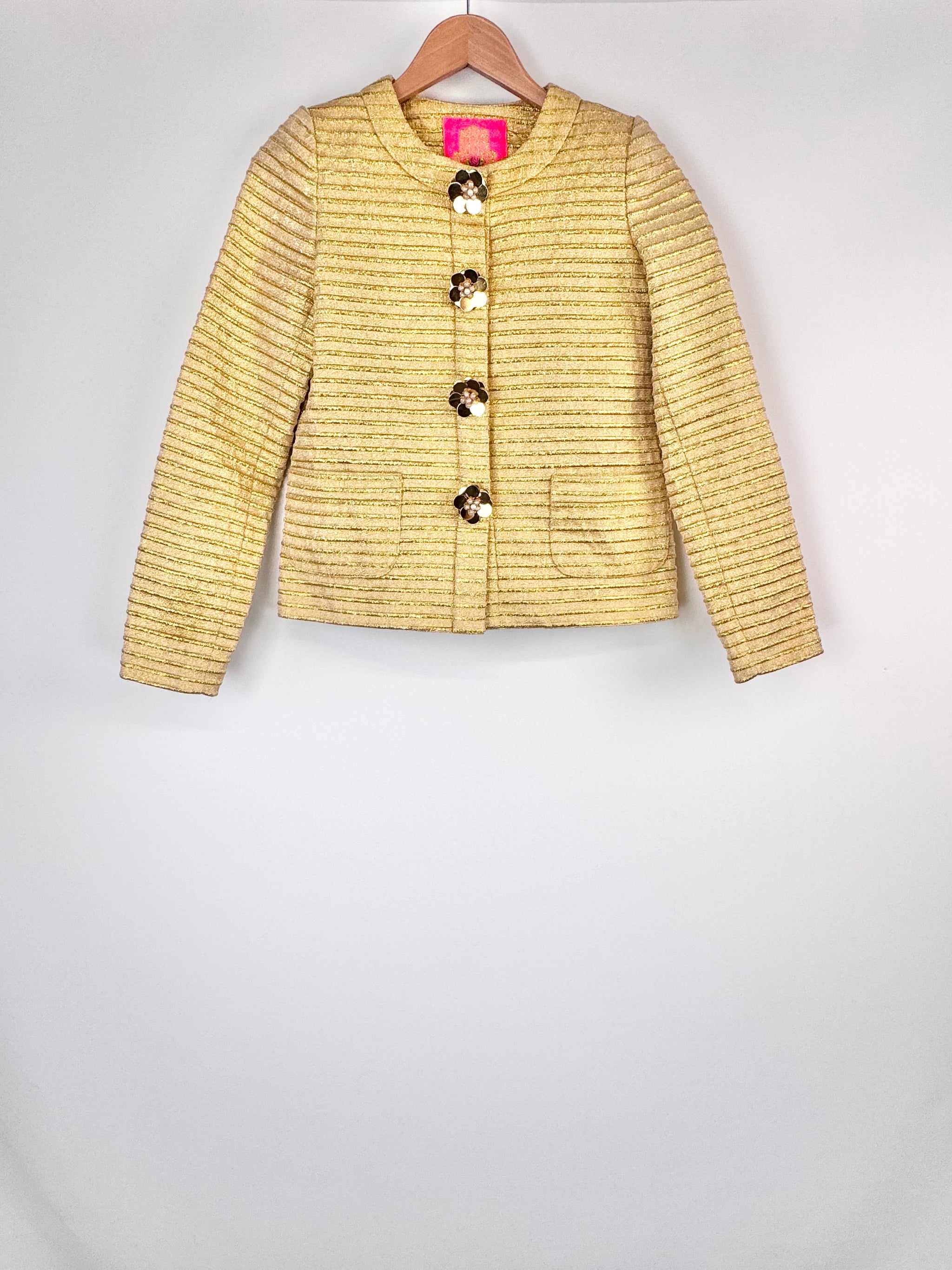 Manoush Metallic Gold Lorex Blazer - AU8